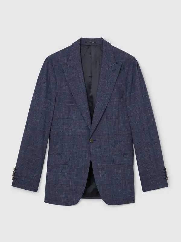 REISS Wool-blend Check Single-breasted Suit Blazer Classic-fit