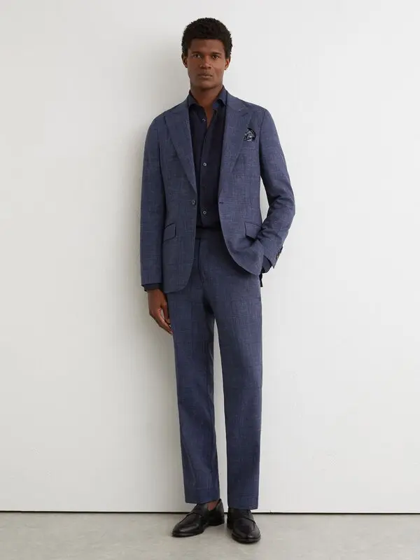 REISS Wool-blend Check Single-breasted Suit Blazer Classic-fit