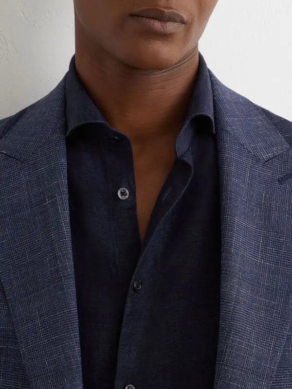 REISS Wool-blend Check Single-breasted Suit Blazer Classic-fit