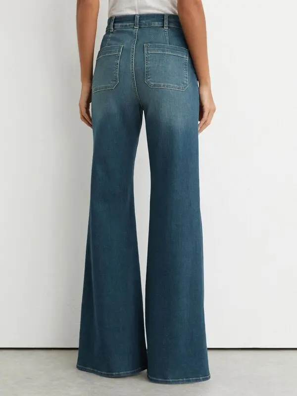REISS Sakura Mid-rise Flared Jeans - Mid Blue