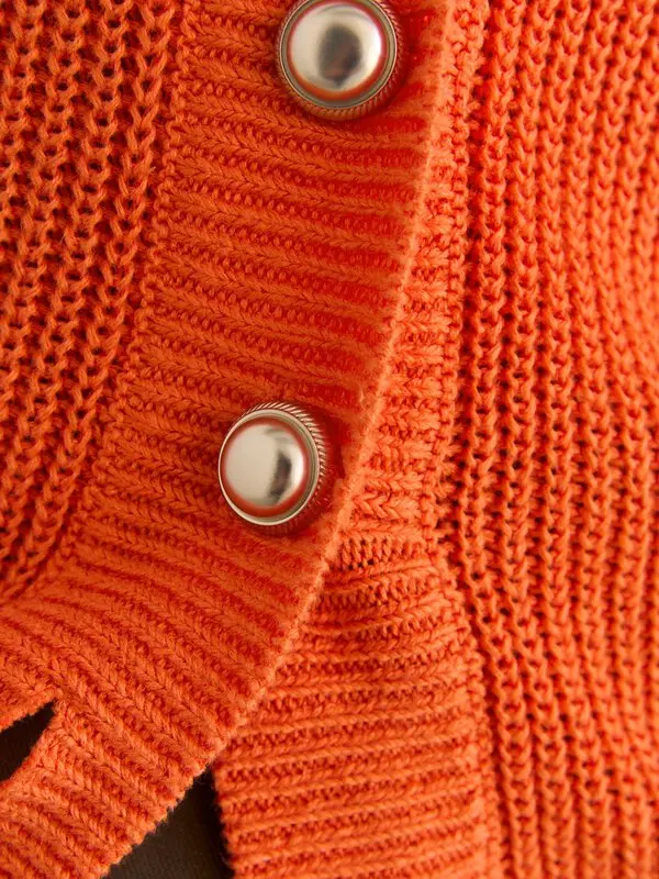 REISS Linen Button-through Knitted Waistcoat
