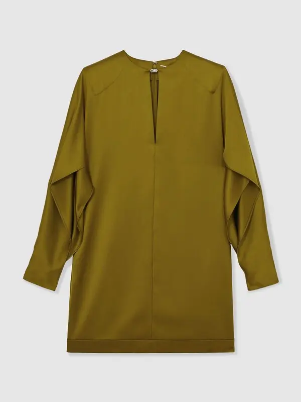 REISS Atelier Satin Turn-lock Mini Dress