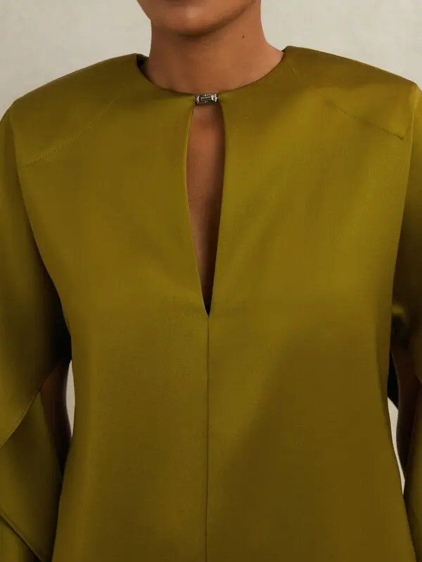 REISS Atelier Satin Turn-lock Mini Dress