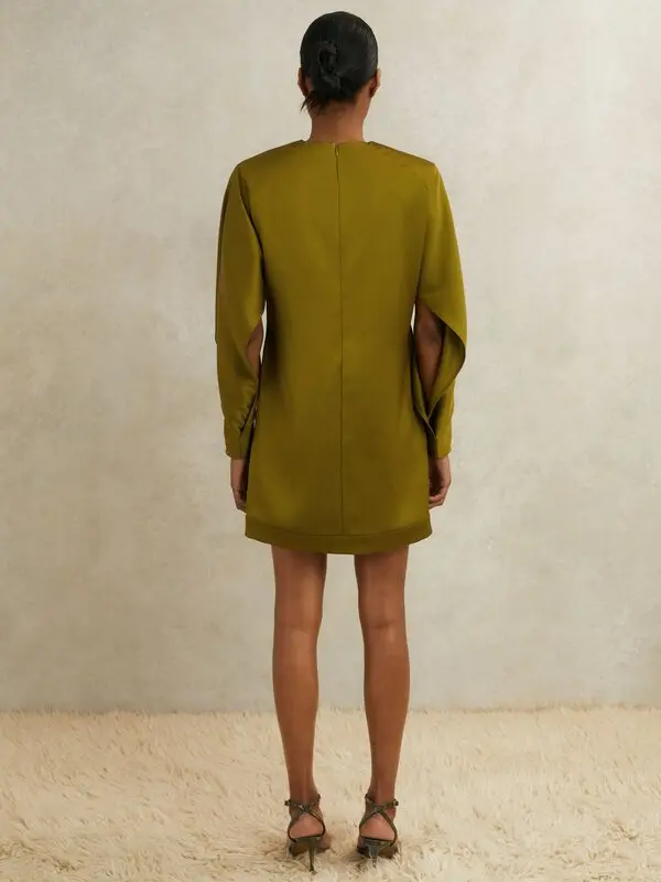 REISS Atelier Satin Turn-lock Mini Dress