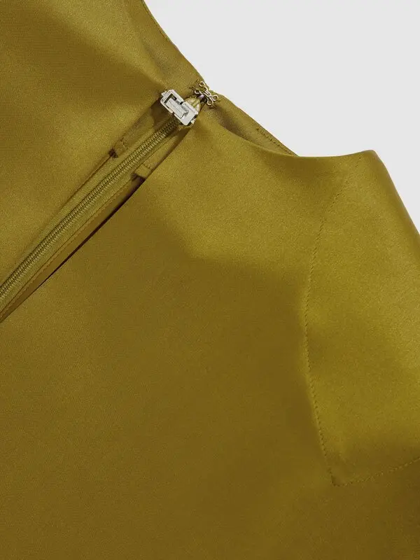 REISS Atelier Satin Turn-lock Mini Dress
