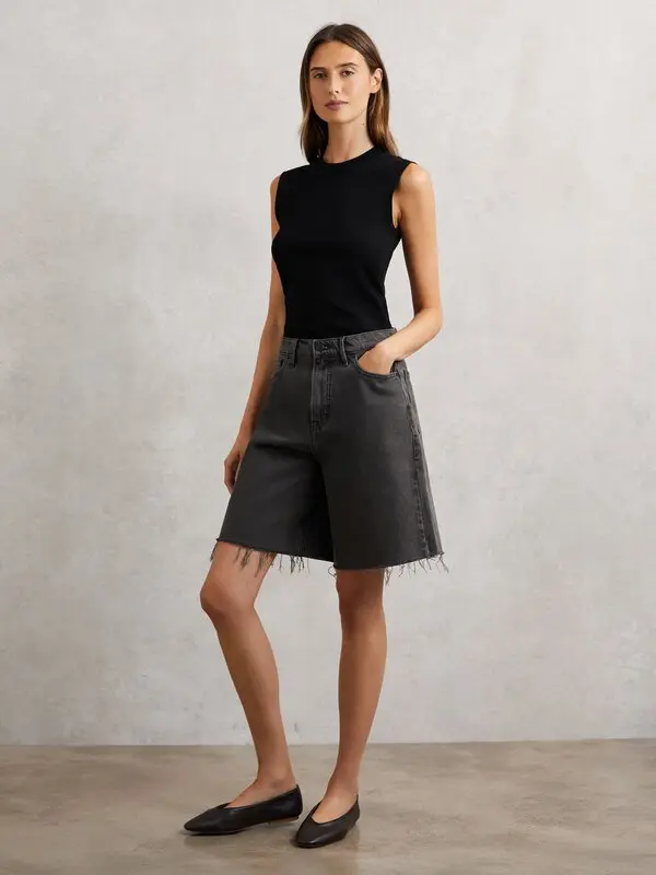 Good American American Denim Barrel Shorts