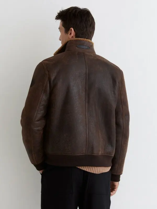 REISS Shearling Zip-through Jacket