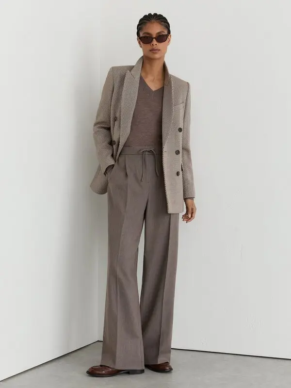 REISS Petite Wide-leg Pull-on Drawstring Trousers