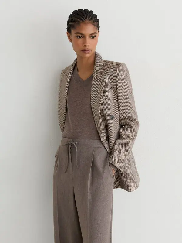 REISS Petite Wide-leg Pull-on Drawstring Trousers