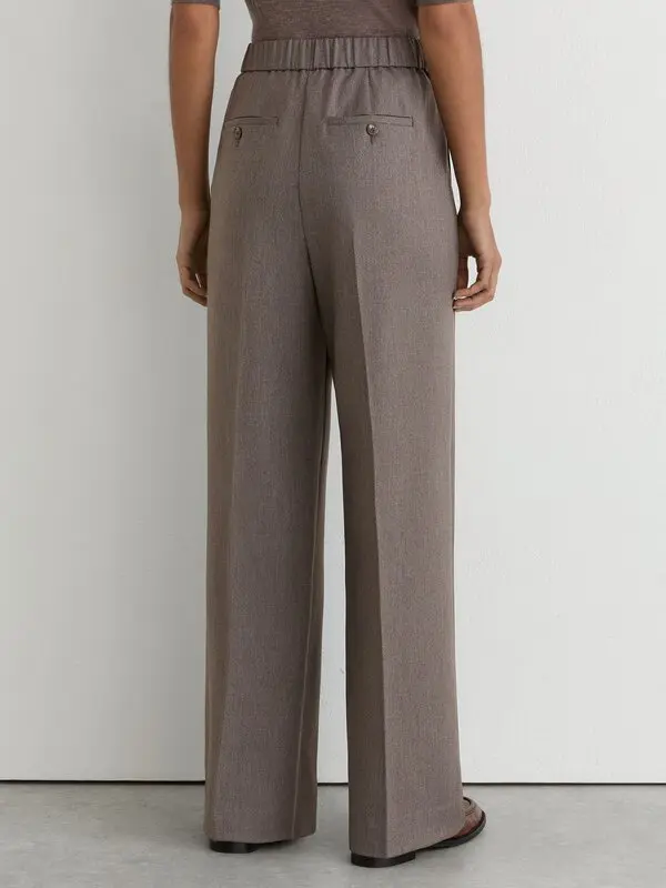 REISS Petite Wide-leg Pull-on Drawstring Trousers