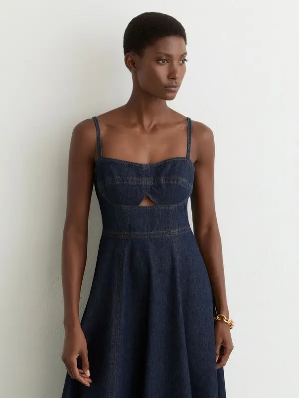 REISS Emma Petite Fit-and-flare Midi Dress