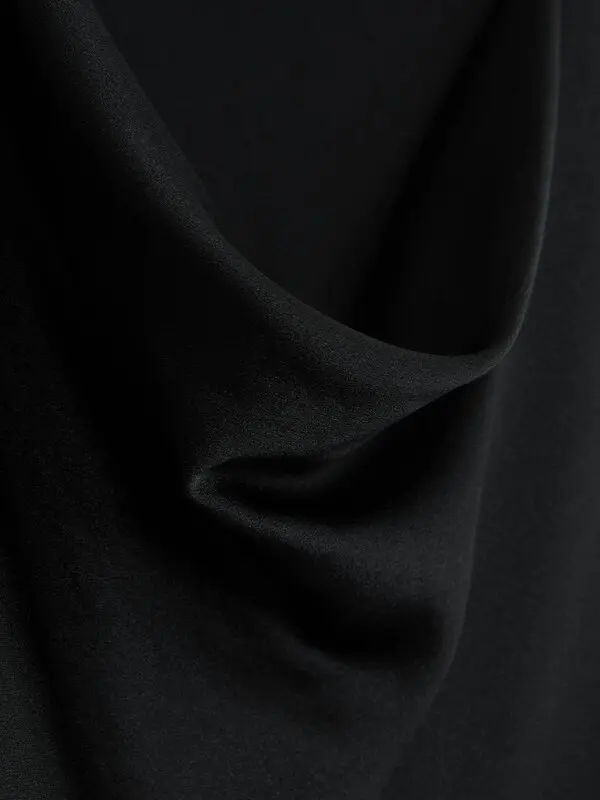 REISS Silk Cowl-neck Sleeveless Top - Black