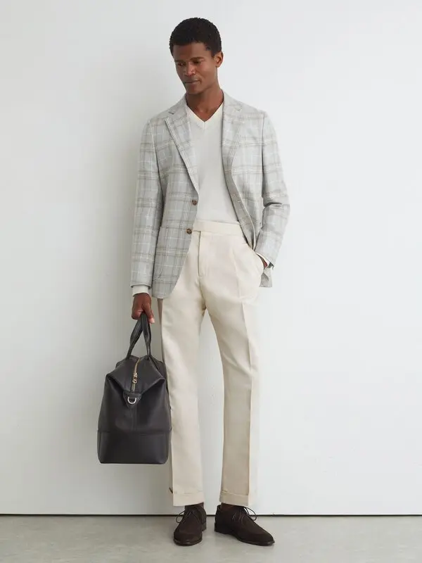 ATELIER Cotton-blend Classic-fit Trousers