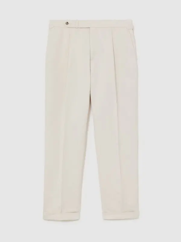 ATELIER Cotton-blend Classic-fit Trousers