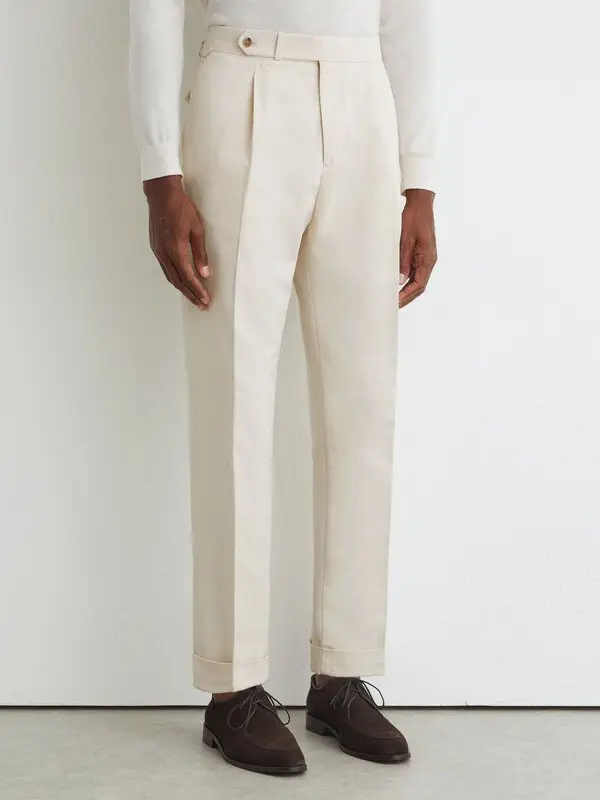 ATELIER Cotton-blend Classic-fit Trousers