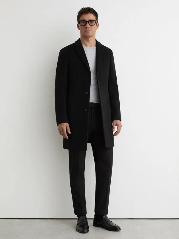 REISS Slim Fit Stretch Drawstring Trousers - Black