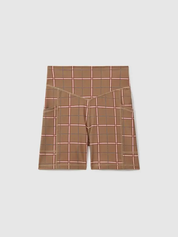 The Upside Check Spin Shorts - Brown Check