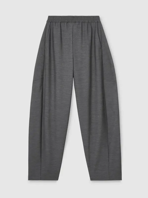 REISS Elasticated-waist Barrel-leg Trousers