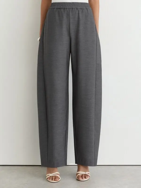 REISS Elasticated-waist Barrel-leg Trousers