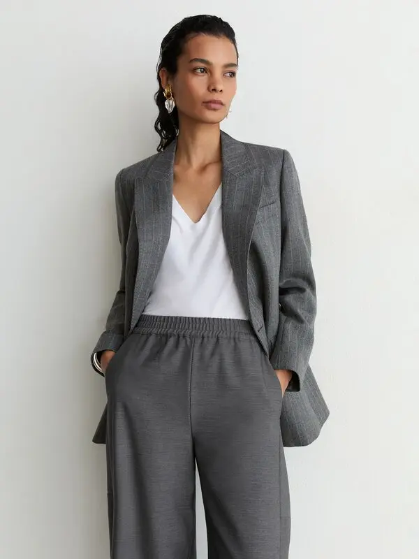 REISS Elasticated-waist Barrel-leg Trousers