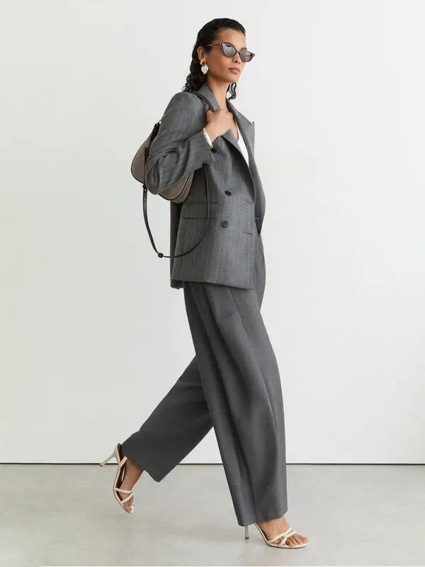 REISS Elasticated-waist Barrel-leg Trousers