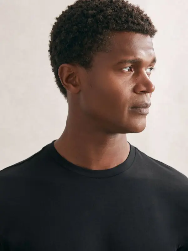 REISS Wheat Melange & Coco Brown Bless Pack Cotton Crew-neck Tailored-fit T-shirts-pack - Black