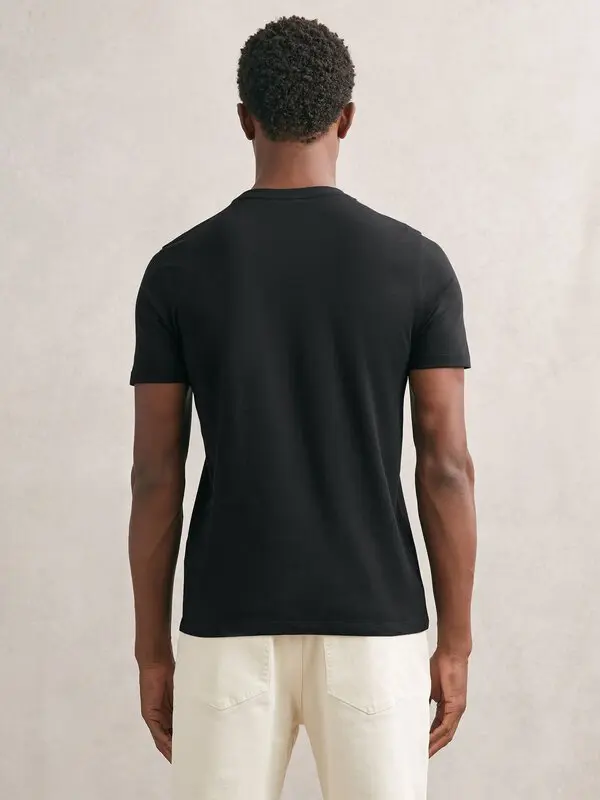 REISS Wheat Melange & Coco Brown Bless Pack Cotton Crew-neck Tailored-fit T-shirts-pack - Black