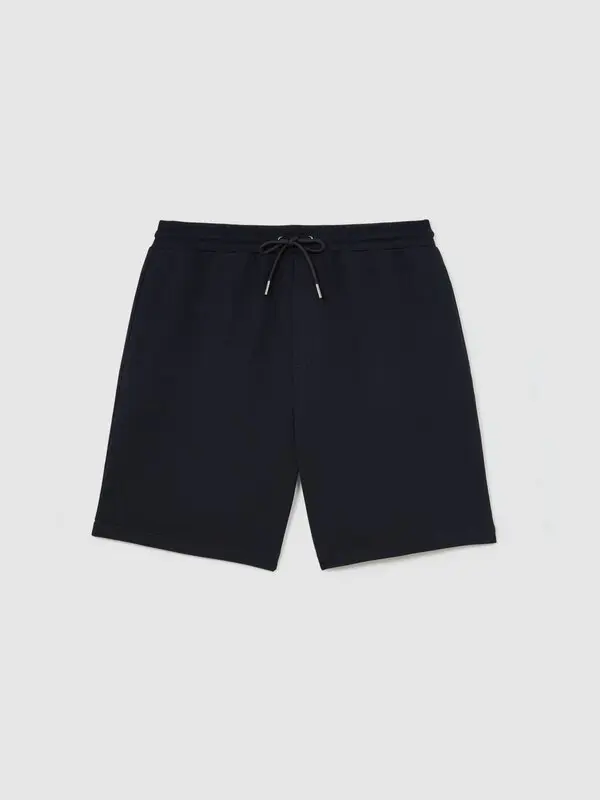 REISS Textured Drawstring Shorts - Navy