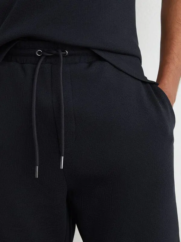 REISS Textured Drawstring Shorts - Navy