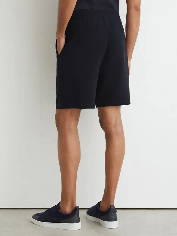 REISS Textured Drawstring Shorts - Navy