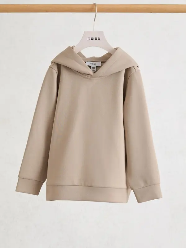 REISS 3-9 Yrs Premium Interlock-jersey Hoodie - Stone
