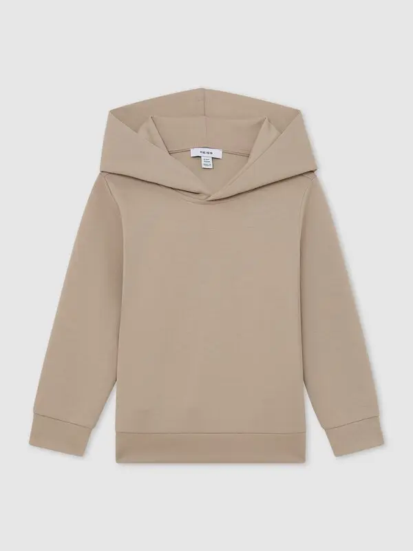 REISS 3-9 Yrs Premium Interlock-jersey Hoodie - Stone
