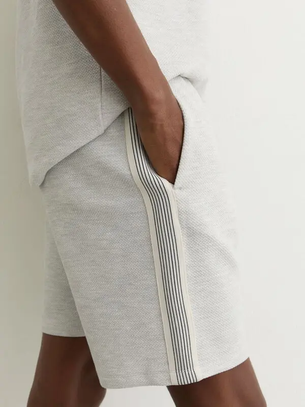 REISS Textured Side-stripe Drawstring Shorts