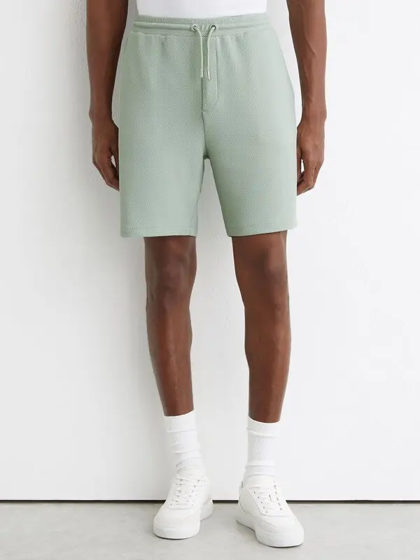 REISS Textured Side-stripe Drawstring Shorts