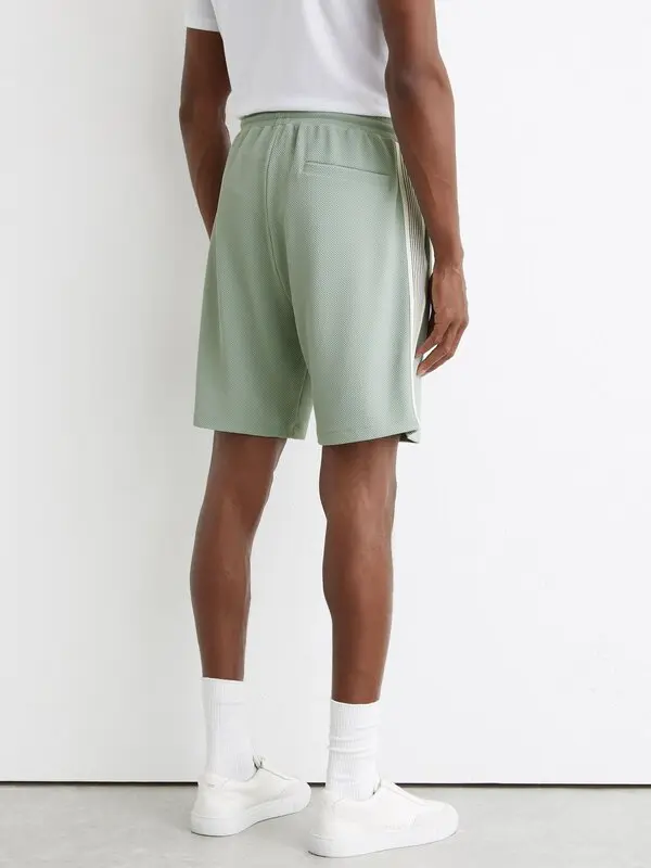 REISS Textured Side-stripe Drawstring Shorts