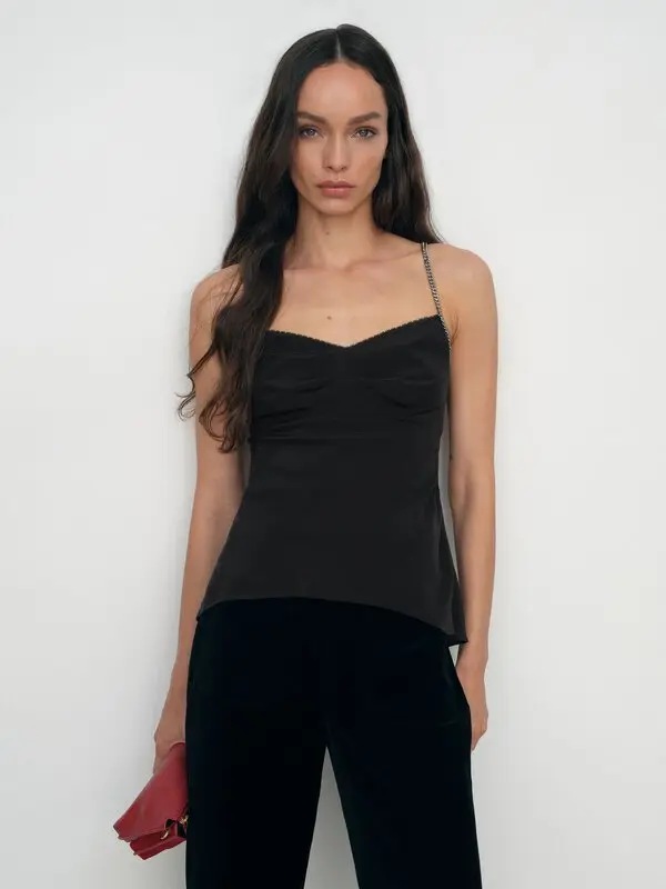 REISS Chain-strap Cami Top