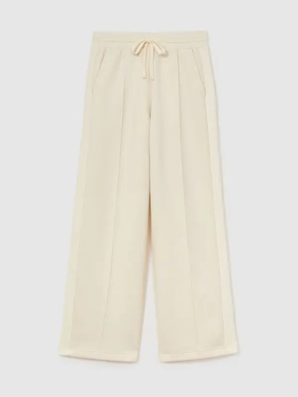 REISS Premium Interlock Wide-leg Joggers