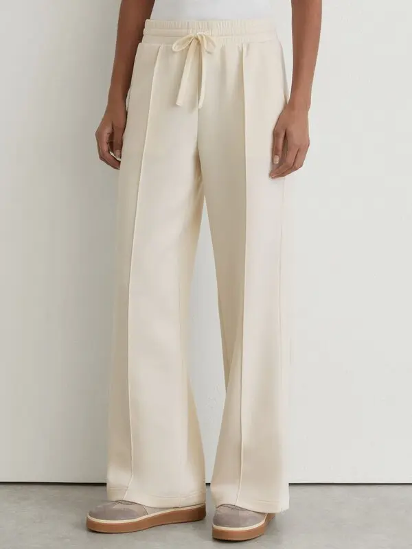 REISS Premium Interlock Wide-leg Joggers