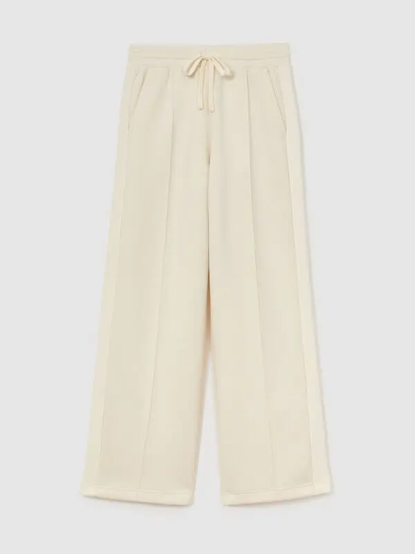 REISS Bella Premium Interlock Wide-leg Joggers