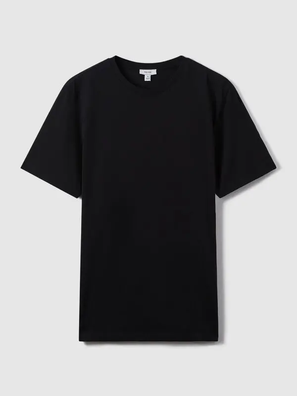 REISS Aquamarine Blue Marl Crew Neck T-shirt - Black