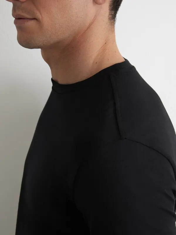 REISS Aquamarine Blue Marl Crew Neck T-shirt - Black