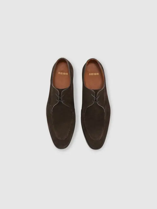 REISS Blake Lace-up Derby Shoes - Dark Brown