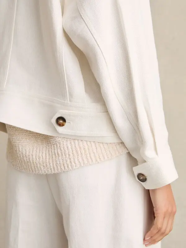 REISS Linen-blend Twin-pocket Jacket