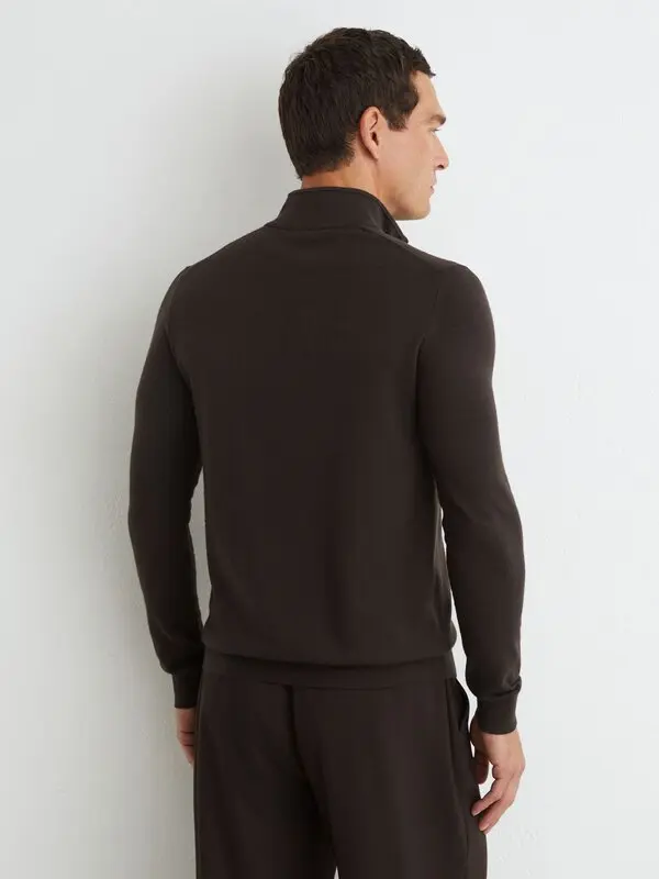 REISS Merino Wool Half-zip Funnel Neck Jumper