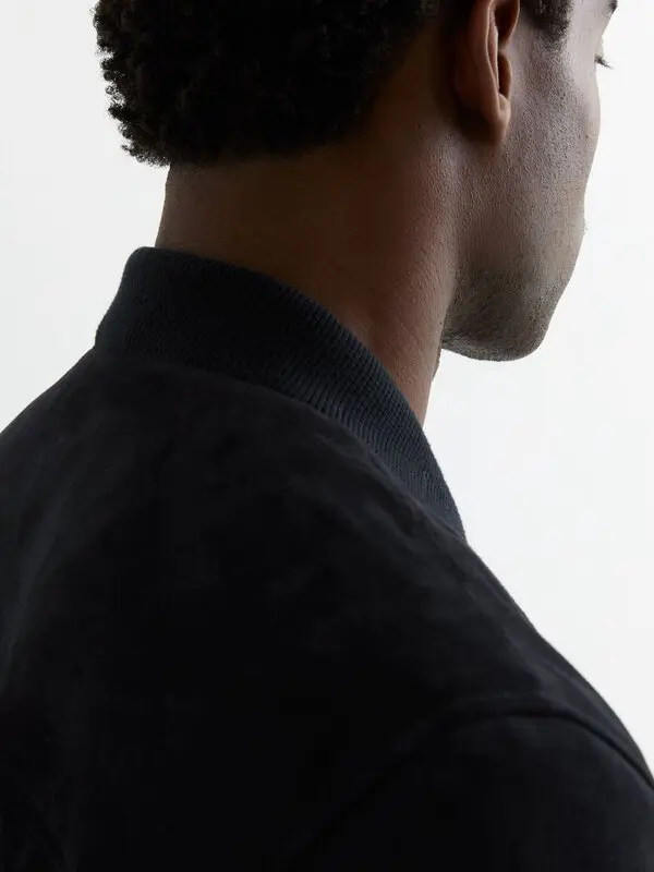 REISS Suede Zip-through Bomber Jacket