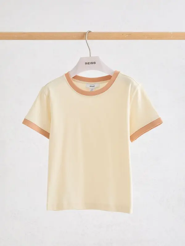 REISS 3-9 Yrs Cotton Crew-neck T-shirt - Cream