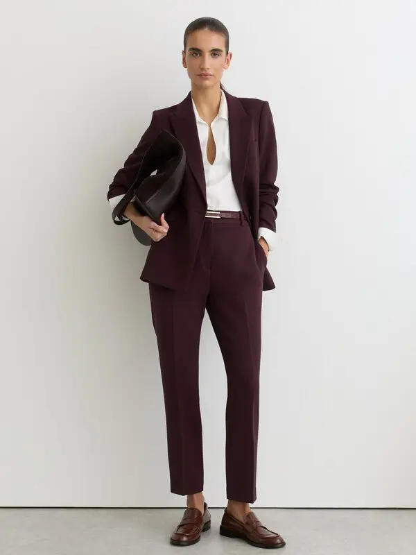 REISS Slim-fit Suit Trousers - Berry