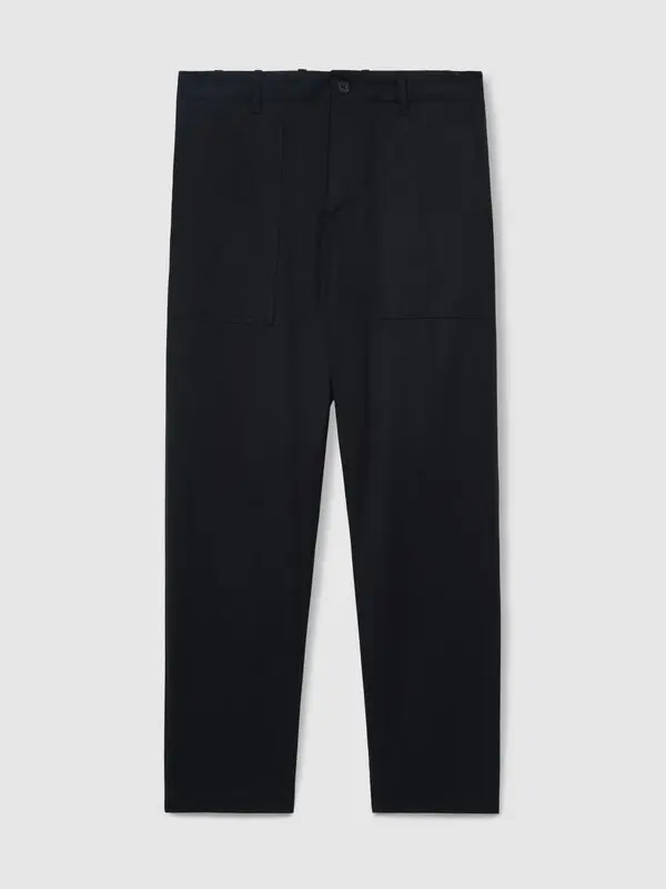REISS Lyocell Cotton Wide Utility Trousers