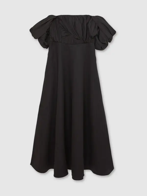 REISS Gathered Bardot Midi Dress
