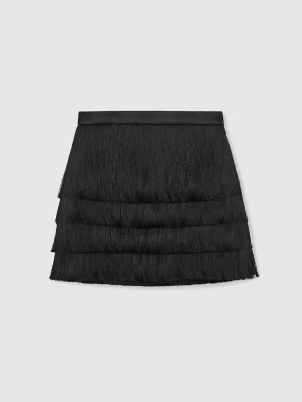 REISS Fringe Mini Skirt